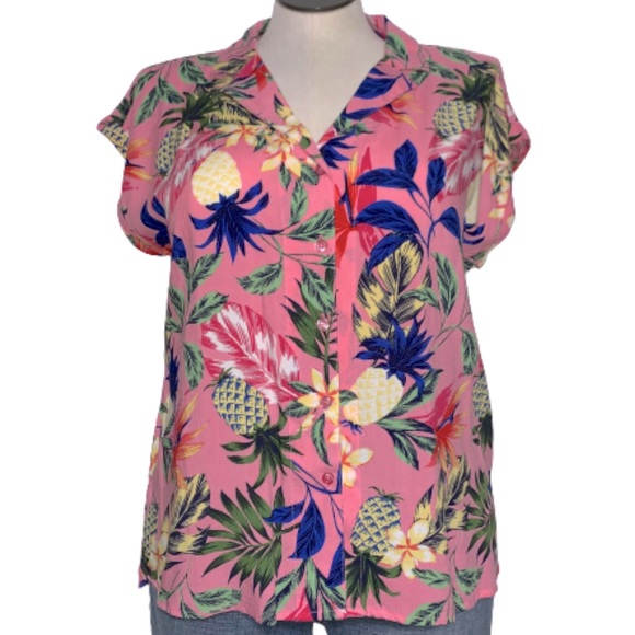 Kiwi Fresh | Tops | Kiwi Fresh Tropical Button Down Shirt | Poshmark
